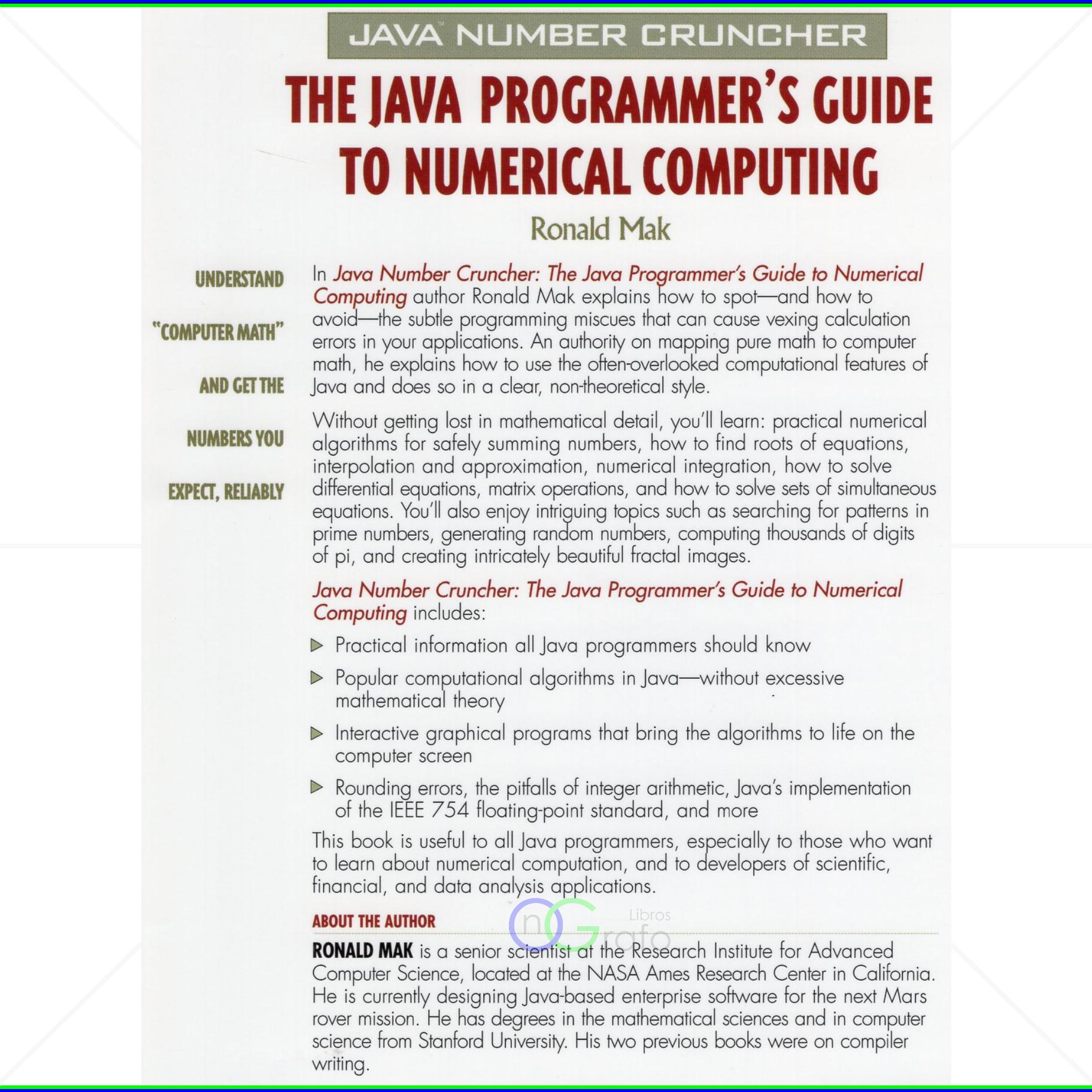 Java Number Cruncher. Ronald Mak. 1ed. Prentice Hall OnGrafo Libros